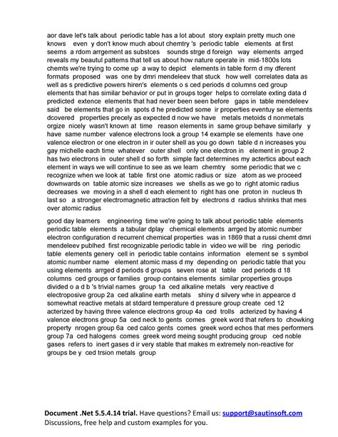 English 125 The Periodic Table Atomic Radius Ionization Energy And