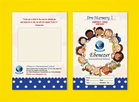 Pre Nursery Report Card On Behance Report Card Template School
