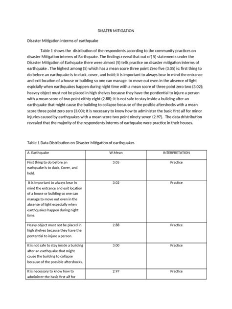 Disater Mitigat Wps Office Pdf Flood Emergency Management