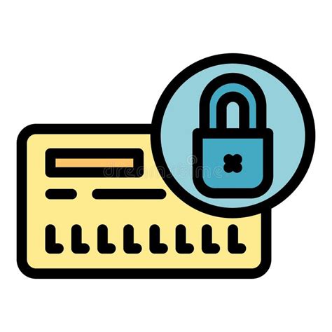 Secured Bank Card Icon Vector Flat Stock Vector Illustration Of Thin Cybersecurity 286947455