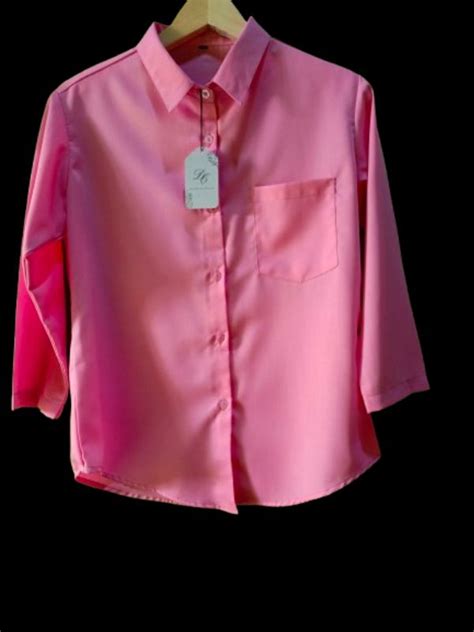 Jual Kemeja Pink Muda Seragam Pabrik Finising Shopee Indonesia
