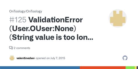 Validationerror Userousernone String Value Is Too Long Username · Issue 125
