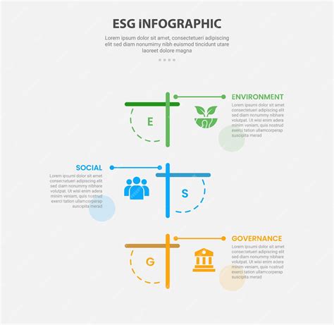 Premium Vector Esg Infographic Outline Style With 3 Point Template