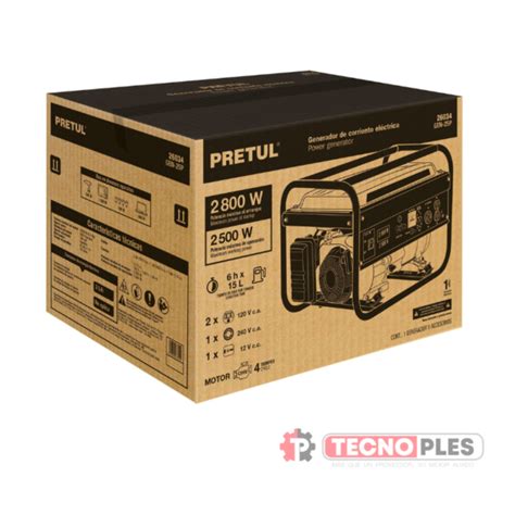 Generador Portátil 2 8 Kw Motor A Gasolina Pretul 26034 Tecnoples Sas