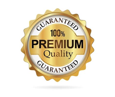 Premium Vector | Premium quality badge with gold ribbon on white background