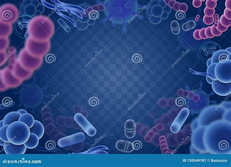 Vector Abstract Background With Viruses Microbes Stock Vector