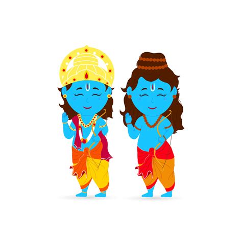 Lord Rama And Lakshman Giving Blessings In Standing Pose 23320546 Vector Art At Vecteezy