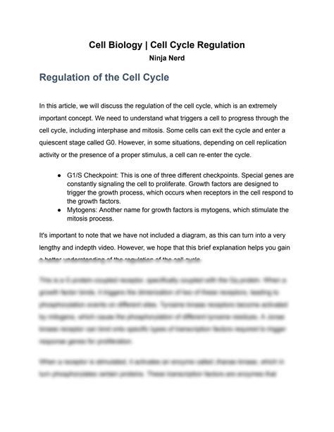 18 Cell Cycle Regulation Ap Biology 2021docx Cell Cycle