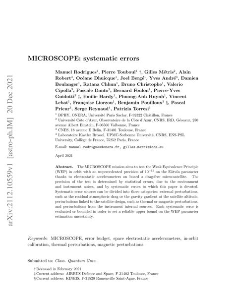 Pdf Microscope Systematic Errors