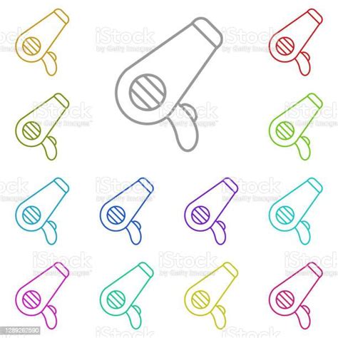 드라이어 멀티 컬러 아이콘 간단한 얇은 라인 Ui와 Ux 웹 사이트 또는 모바일 응용 프로그램에 대한 뷰티 아이콘의 윤곽 벡터