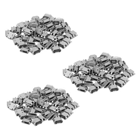 180pcs Micro Usb Type B Female 5 Pin Smt Placement Smd Dip Socket