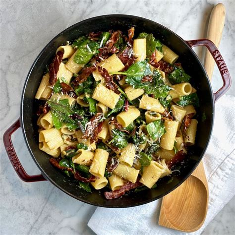Prosciutto Carbonara With Spinach Recipe Pasta Salad With Spinach And