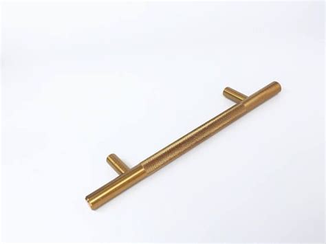 Solid Satin Brass Texture Knurled Drawer Pulls And Knobs Forge Hardware