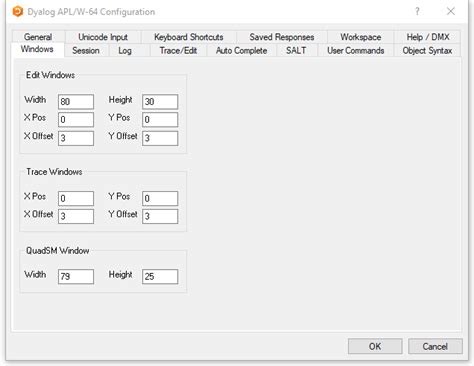 Configuration Dialog