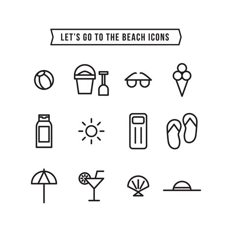 Vamos A Los Iconos De La Playa 12393036 Vector En Vecteezy