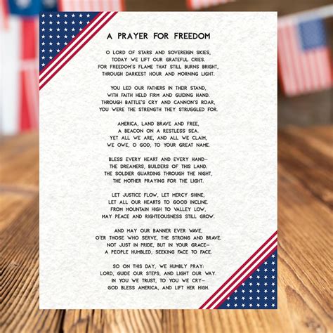 Printable Independence Day Poem 4th Of July Tribute Patriotic