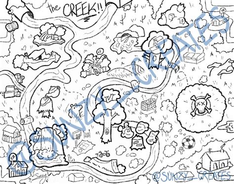 Craig Of The Creek Map Coloring Page Digital Pdf Download Etsy