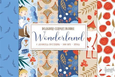 Alice Patterns Sponsored Affiliate Patterns Great Products Whimsical Clip Art Seamless