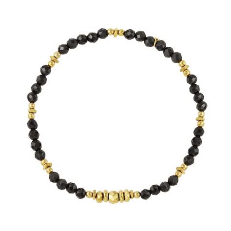Bracelet Black And Gold Beads Ikigai Accessories
