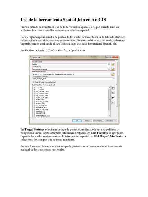 Uso De La Herramienta Spatial Join En Arcgis Pdf
