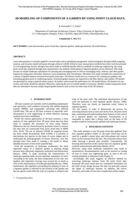 Pdf 3d Modeling Of Components Of A Garden By Using Point Cloud