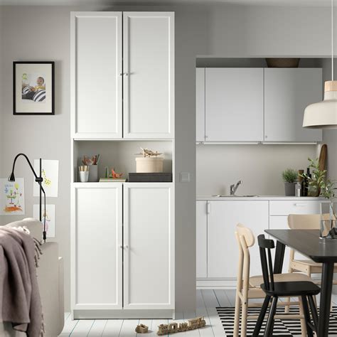 Billy Oxberg Bookcase W Doors Extension Unit White 80x30x237 Cm Ikea