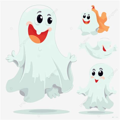 Casper The Friendly Ghost Clipart Cartoon Ghosts In Different Poses Vector Casper The Friendly