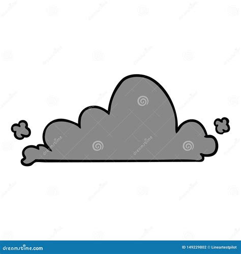 Garatuja Dos Desenhos Animados De Uma Nuvem Branca Ilustra O Do Vetor Ilustra O De Branco