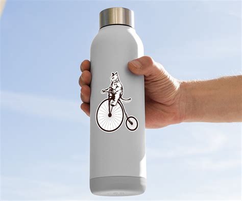 Cat On Penny Farthing Bike Sticker Waterproof Vinyl Decal Etsy
