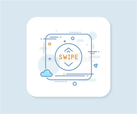 Swipe Up Button Line Icon Scrolling Arrow Sign Landing Page Scroll