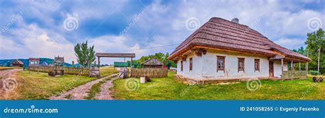 Cossack Village Scansen With Wooden Hata Houses In Stetsivka Village