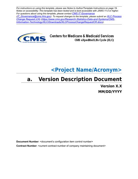 Version Description Document Vdd Template Docest