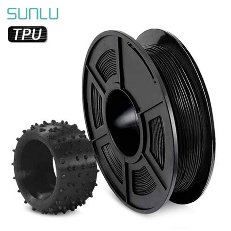 Sunlu Tpu 필라멘트 3d 프린터 필라멘트 유연한 검정 175mm 05kg11lb 치수 정확도 002 Mm Tpu 케이스 소재