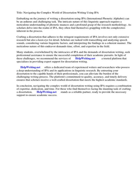 Dissertation Using Ipa Pdf Learning Essays