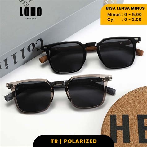 Jual Loho Kacamata Hitam Polarize Anti Uv 400 Motif Kayu Sunglasses