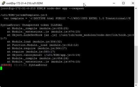 Nodejs Why Am I Getting A Syntax Error On My Node Production Server