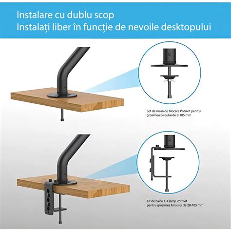 Suport Birou Monitor Byondself® 17 32 Pana La 9kg Rotatie 360