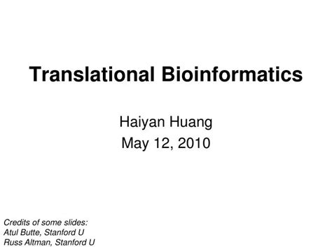 Ppt Translational Bioinformatics Powerpoint Presentation Free Download Id385494