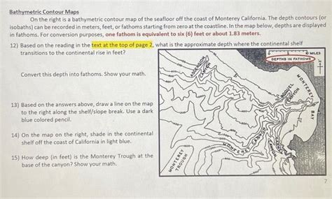 Solved Bathymetric Contour Maps On The Right Is A