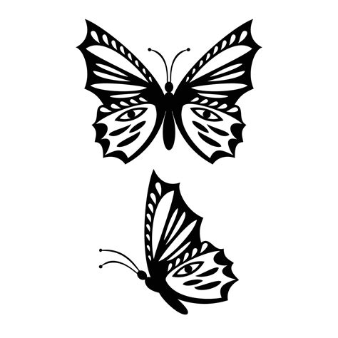 Mariposa Silueta Diseño Vector Ilustración Insecto Firmar Y Símbolo