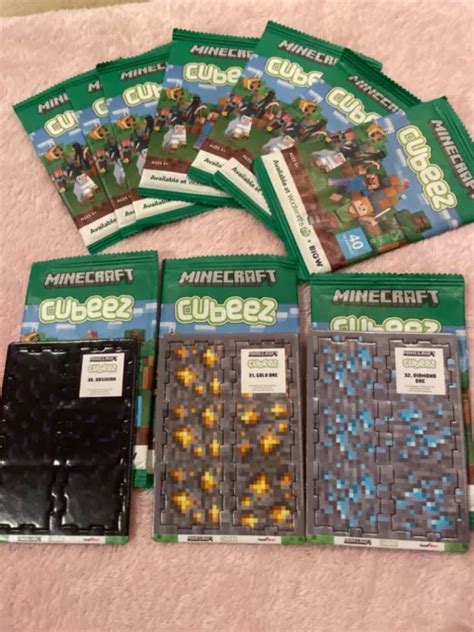 New Minecraft Cubeez 2025 Woolworths 9 Collectable Packs 3 X Opened And 6 X Sealed 19 71