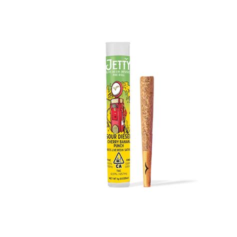 Sour Diesel X Cherry Banana Punch Pre Roll Live Resin Infused 1g Jetty Extracts