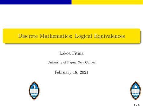 SOLUTION Discrete Mathematics Logical Equivalences Studypool