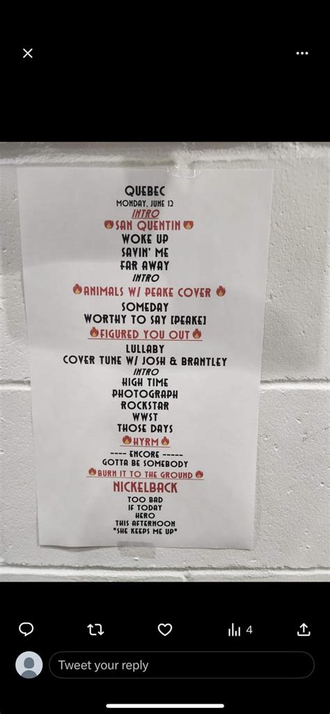 Spoiler Nickelback Setlist June 12 Rnickelback
