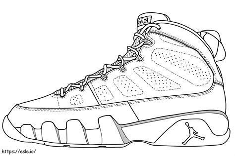 Red Infant Jordans Sketch Coloring Page