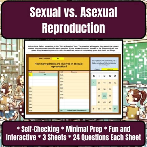 Sexual Vs Asexual Reproduction Bingo Science Game Bs0263 Activity