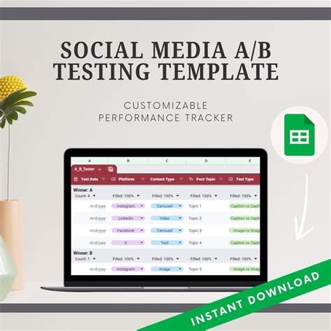 Ab Testing Template Tracker For Social Media Analytics And Strategy