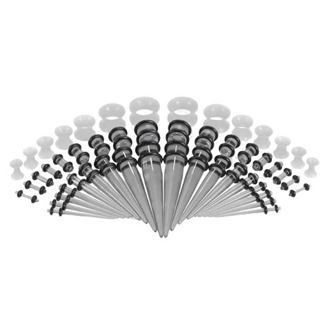 50 Pieces Multi Size Gauges Tapers Tunnels 16mm 10mm 14g 00g For