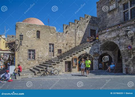 The Square In The Old Town Of Rhodes Editorial Image Image Of Rhodes Europe 33786020