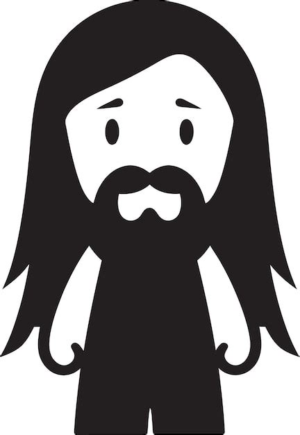 Premium Vector Divine Love Cute Jesus Logo In Black Vector